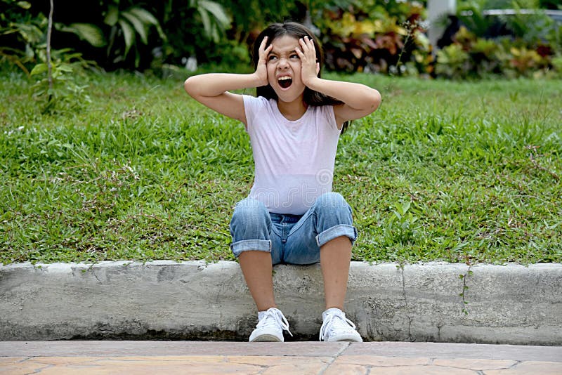 Startled Female Adolescent stock photo. Image of shock - 156770572