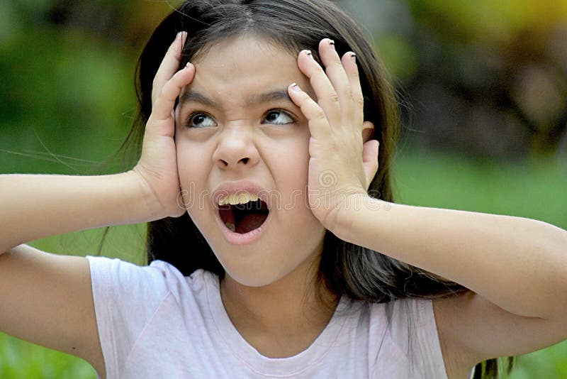 Startled Girl Student with Notebooks Stock Image - Image of young ...
