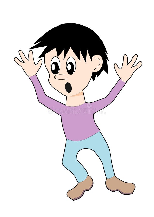 Startled young Man stock illustration. Illustration of person - 141498858