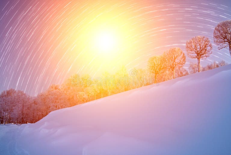 Startrail and moonlight stock image. Image of elegance - 28097501