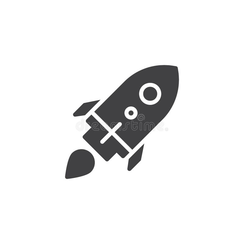 Raketenstartlinie Ikone, Entwurfsvektorzeichen, Lineares Piktogramm ...