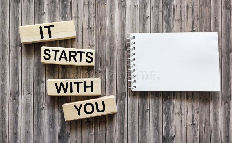 It Starts with You Text on Card, Concept Background Stock Photo - Image ...