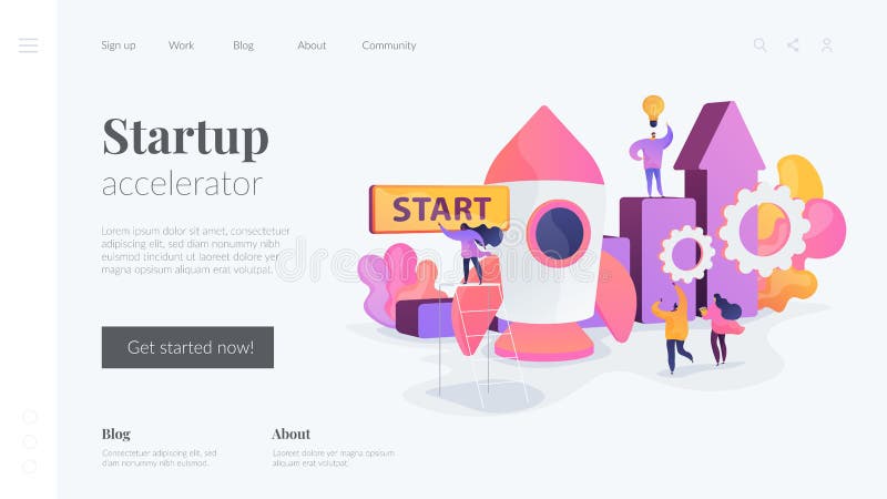 Startup Accelerator Landing Page Template Stock Vector - Illustration ...
