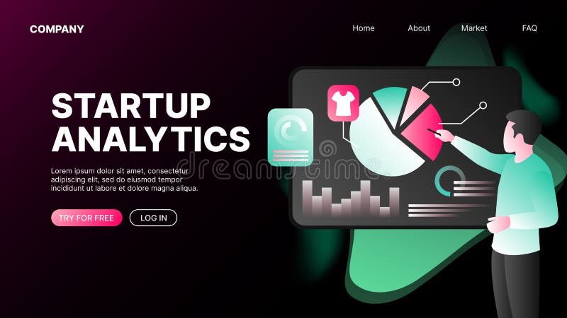 Startup Analytics Company. Website Landing Page Mockup Stock Vector ...