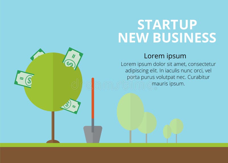 Startup Background. Illustratiron in Flat Style. New Business. Stock ...