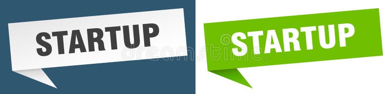 Startup Banner. Startup Speech Bubble Label Set Stock Vector ...