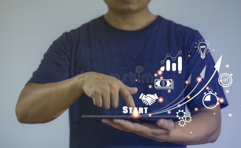 Startup Business Concept. Startup Concept with Icon Business and ...