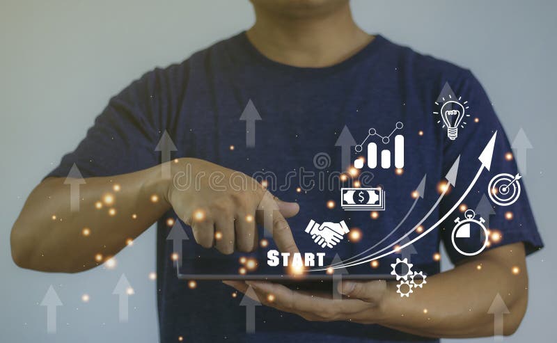 Startup Business Concept. Startup Concept with Icon Business and ...