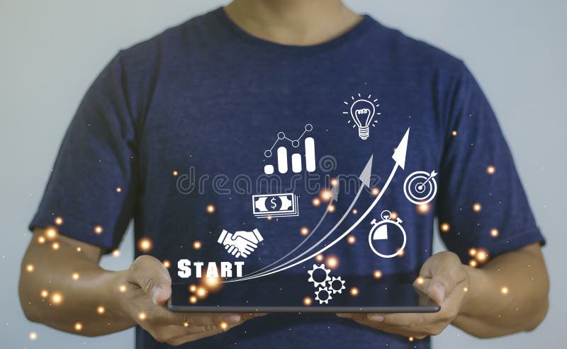 Startup Business Concept. Startup Concept with Icon Business and ...