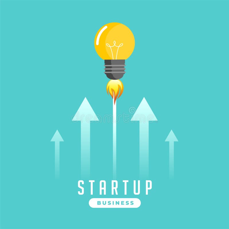 Startup Business Idea Concept with Yellow Light Bulb Symbol Stock ...