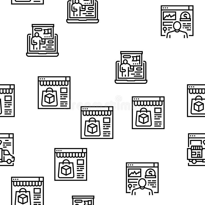 Startup Business Idea Launching Vector Seamless Pattern Stock Vector ...