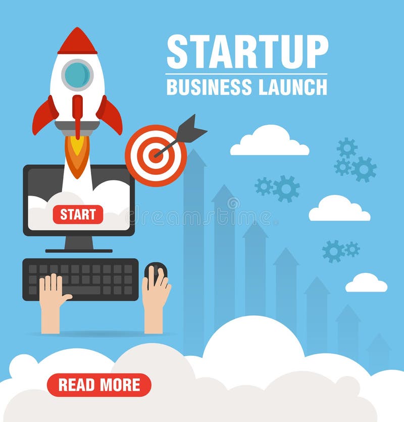 Startup Business Launch Modern Concept Design Flat Stock Vector ...