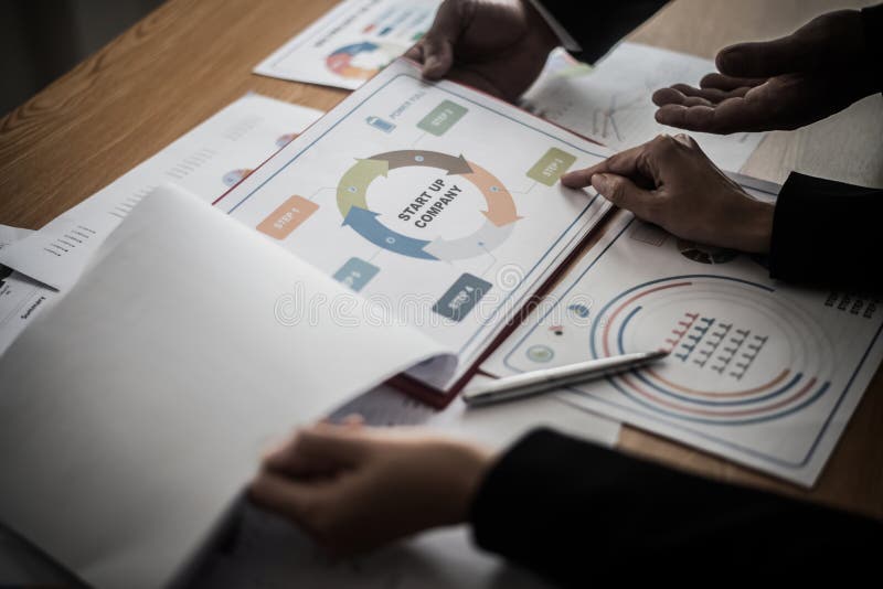 Startup Business People Group Meeting. People Group Sitting on ...