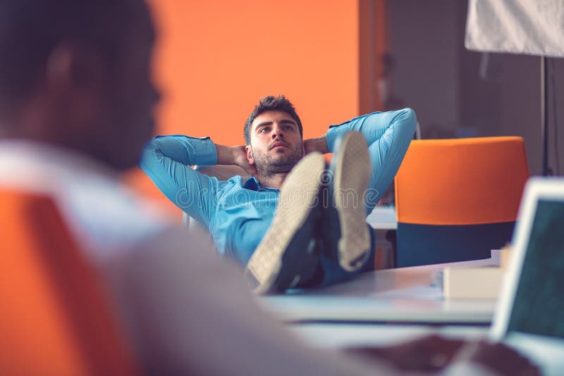 Startup Business People Group Working Everyday Job at Modern Office ...