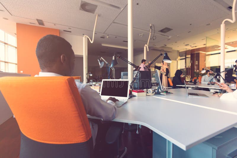 Startup Business People Group Working Everyday Job at Modern Office ...