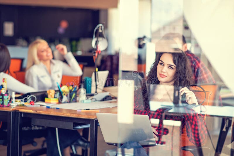 Startup Business People Group Working Everyday Job at Modern Office ...