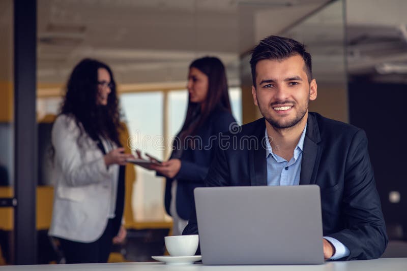 Startup Business People Group Working Everyday Job at Modern Office ...