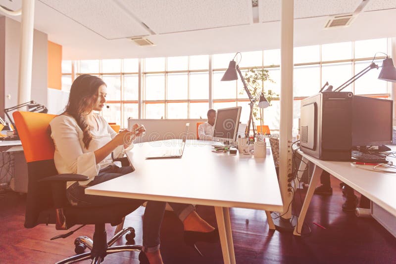 Startup Business People Group Working Everyday Job at Modern Office ...