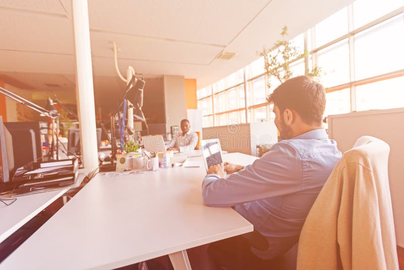 Startup Business People Group Working Everyday Job at Modern Office ...