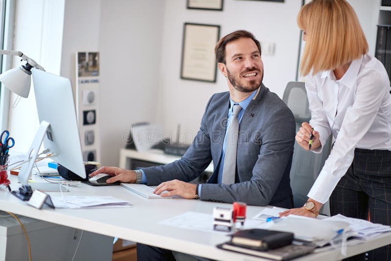 Startup Business.business People Working at Computer Stock Image ...