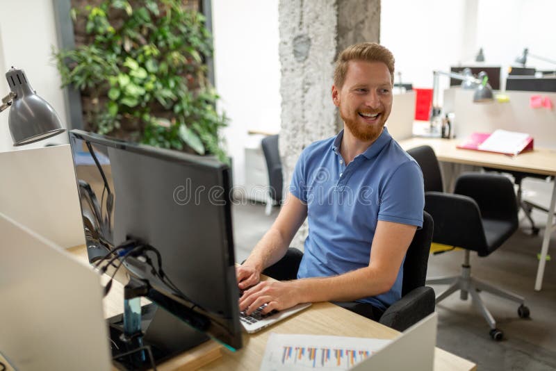 Software Engineers Working on Project and Programming in Company Stock ...