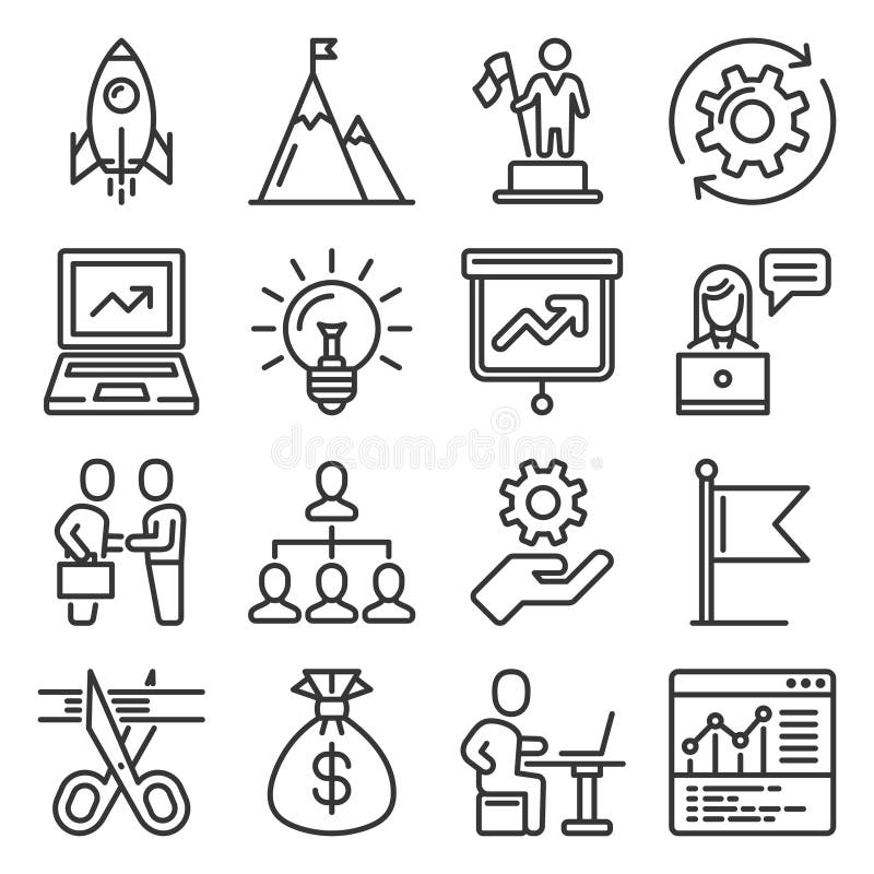 Startup and Business Solution Icons Set. Line Style Vector Stock Vector ...