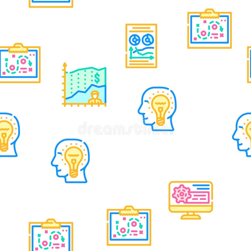 Startup Business Work Vector Seamless Pattern Stock Vector ...