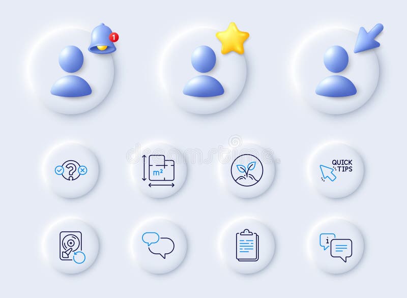 Startup, Clipboard and Quiz Test Line Icons. for Web App, Printing ...