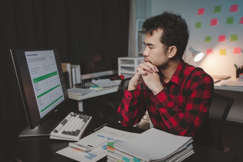 Startup Company Employees are Working in the Office Overtime, Overtime ...