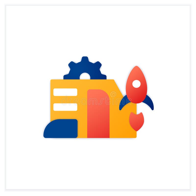 Startup company flat icon stock vector. Illustration of successful ...