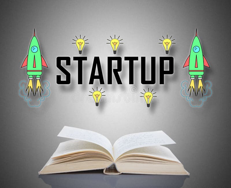 Startup Concept Above a Book Stock Photo - Image of innovation, symbol ...