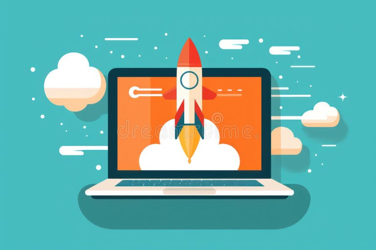 Startup Concept. Flat Design Stock Illustration - Illustration of ...