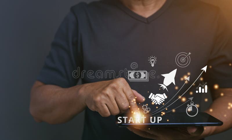 Startup Concept with Icon Business and Network Connection on Modern ...