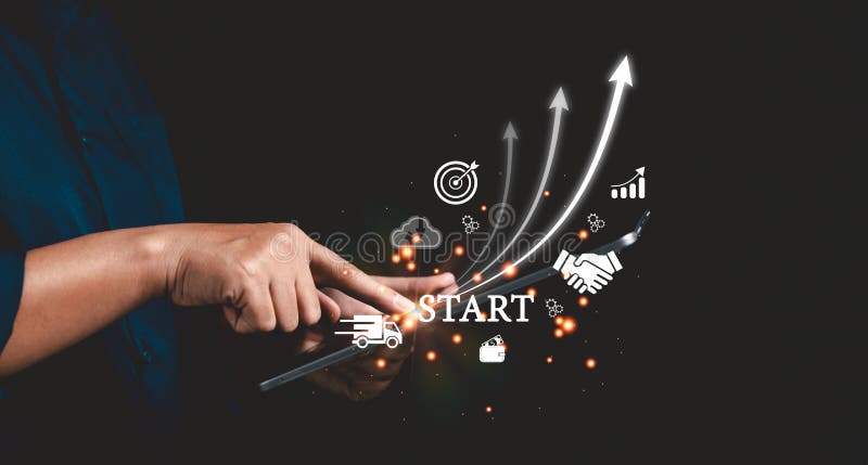 Startup Concept with Icon Business and Network Connection on Modern ...