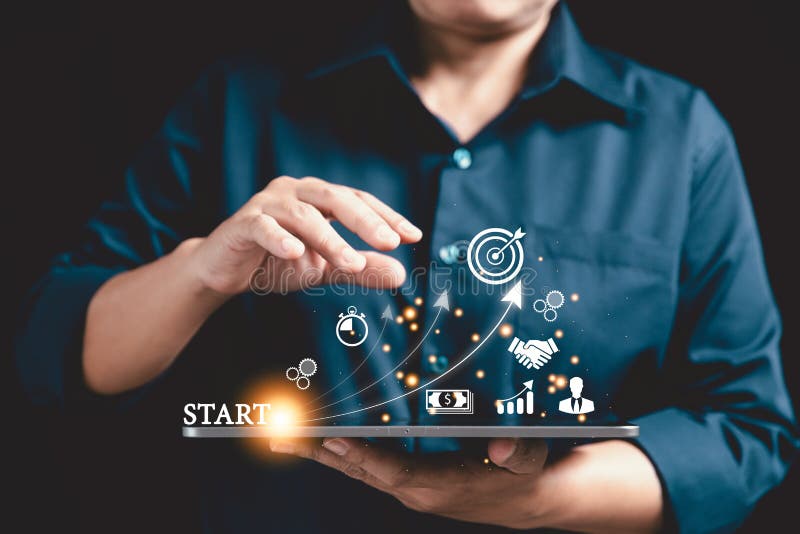 Startup Concept with Icon Business and Network Connection on Modern ...