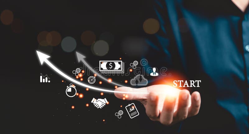 Startup Concept with Icon Business and Network Connection on Modern ...