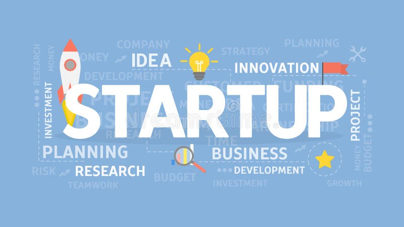 Startup Concept Illustration. Stock Vector - Illustration of idea ...
