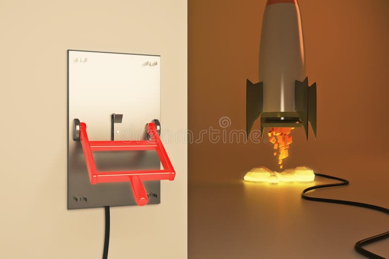 Startup Concept Launching Rocket Stock Illustration - Illustration of ...