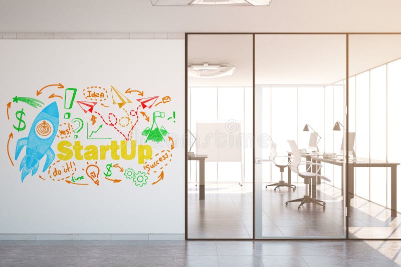 Startup concept stock illustration. Illustration of building - 89332387