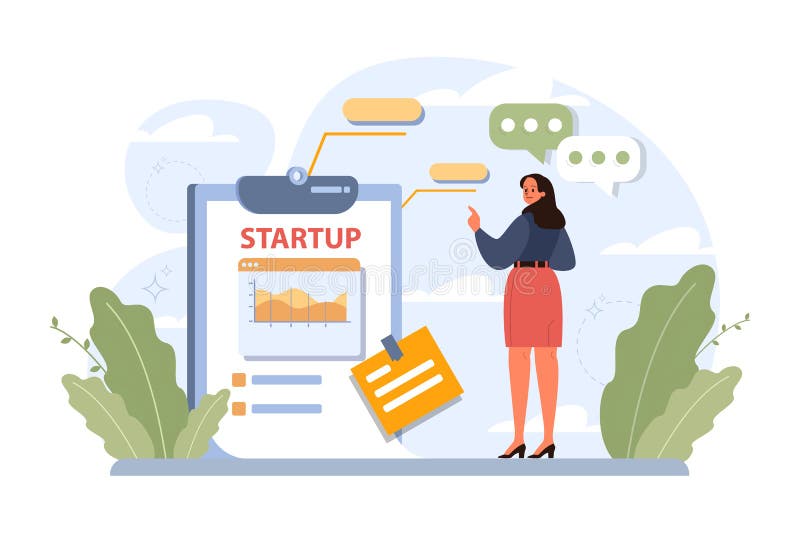 Startup Concept. New Business Launching Stock Illustration ...