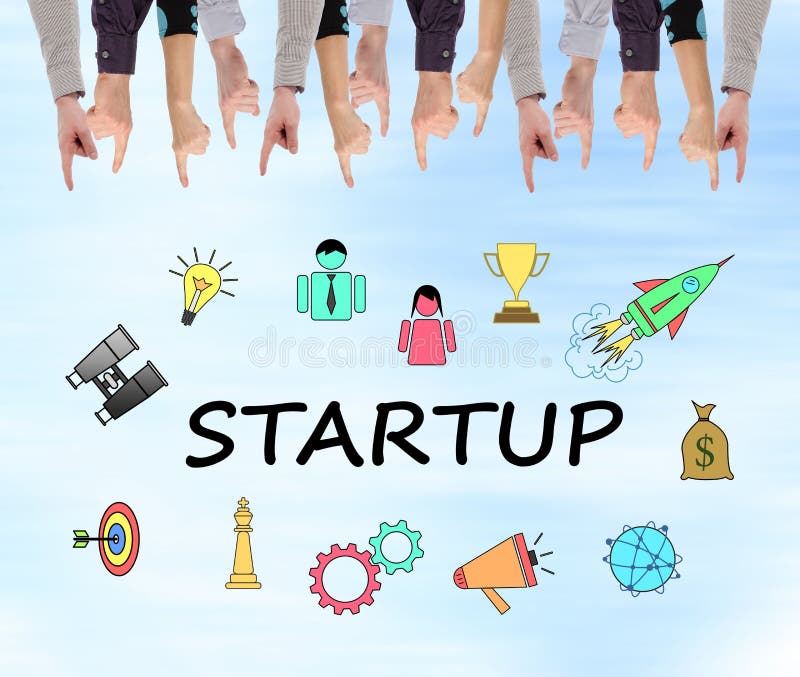 Startup Concept on Different Devices Stock Image - Image of development ...