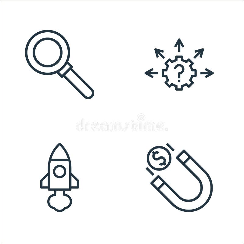 Decision Making Icons Set Stock Illustrations – 647 Decision Making ...
