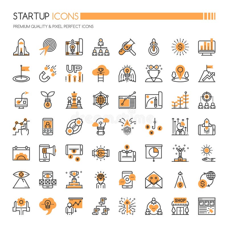 Startup Element Icons stock vector. Illustration of icon - 94653220