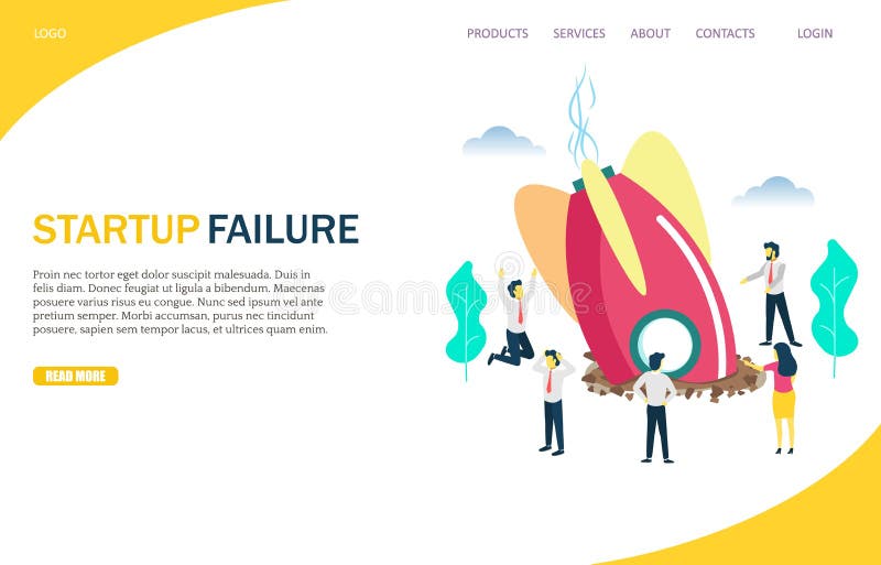 Startup Failure Vector Website Landing Page Design Template Stock ...