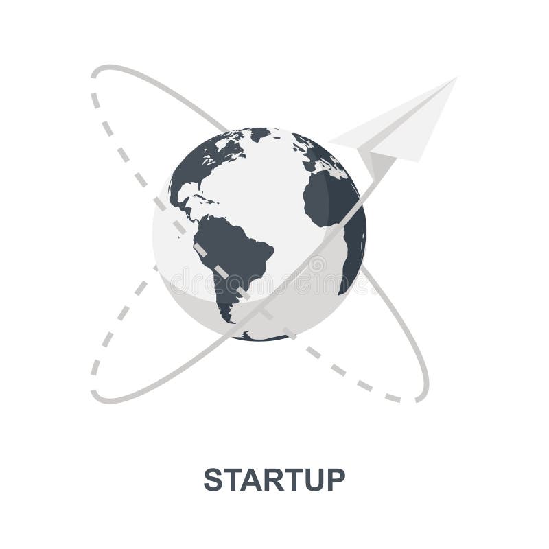 Startup Flat Icon Design Concept Stock Vector - Illustration of finance ...