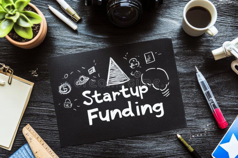 Startup Funding Concept with Creative Elements and Workspace Setup ...