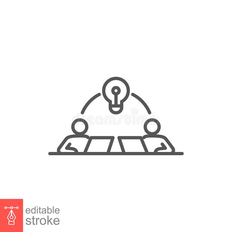 Startup Hub Connection Outline Icon. Business People Team Working Stock ...