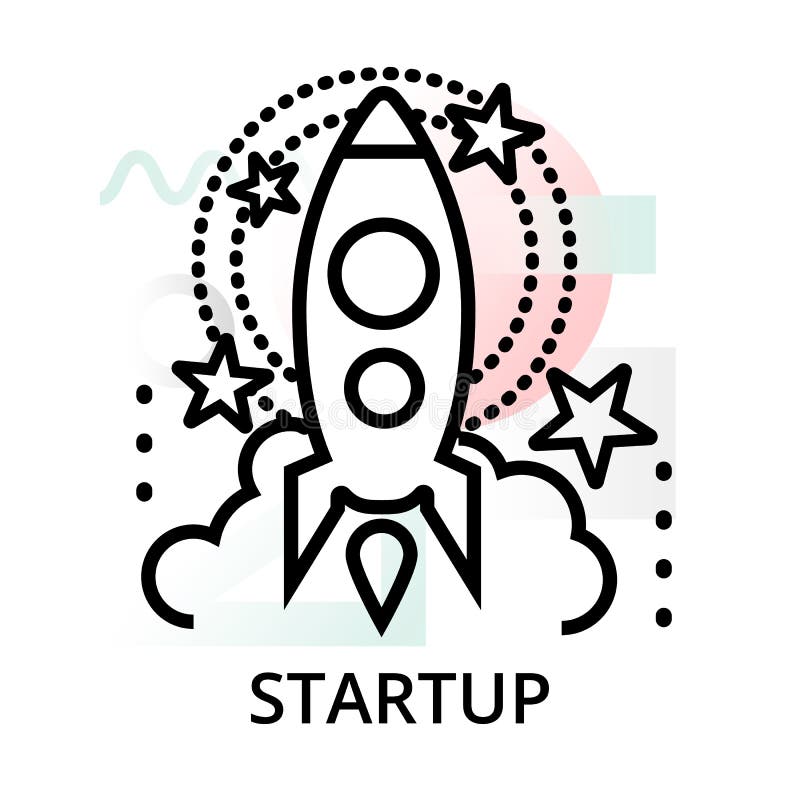 Startup Icon on Abstract Background Stock Vector - Illustration of ...