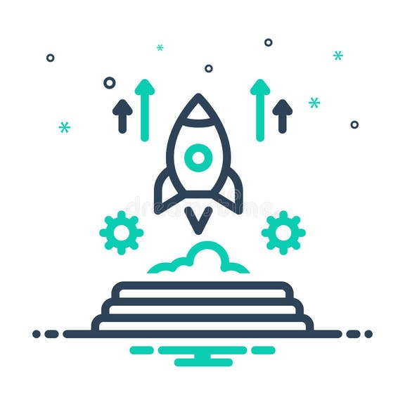 Mix Icon for Startup, Moonshot and Rocket Stock Vector - Illustration ...