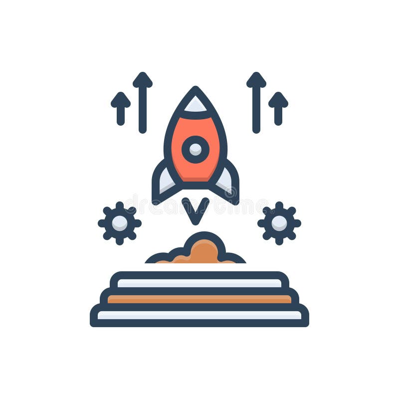 Color Illustration Icon for Startup, Moonshot and Setting Stock ...